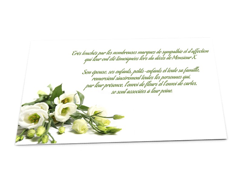 Cartes décès fleurs - Bouquet de roses blanches - réf.02DEC1007 ...