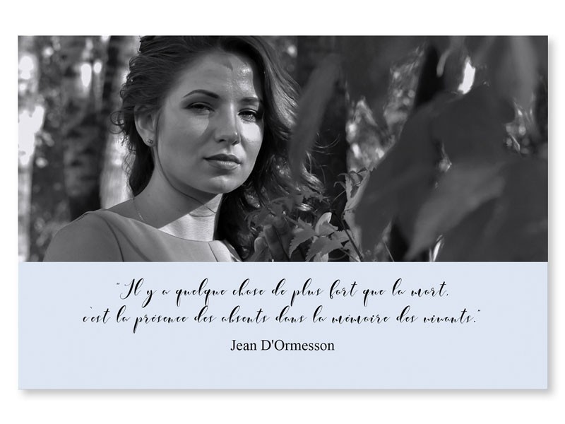 Carte remerciement décès - Photo bandeau - réf.A02-DEC11Z84 - 1001Cartes